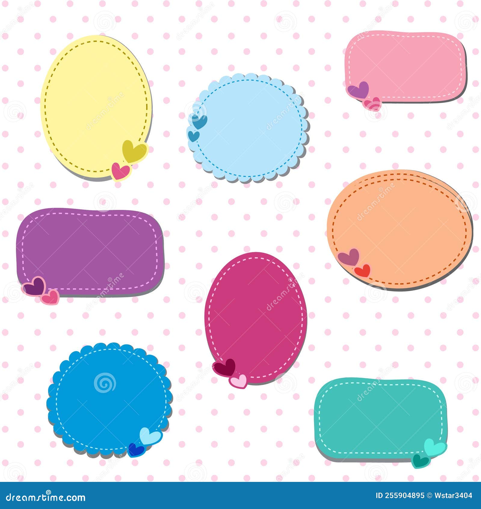 Kids Sticker Frame Label with Hearts Stock Vector - Illustration of ...