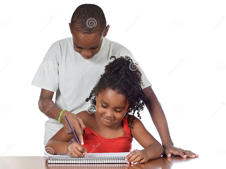 Kids studing together stock photo. Image of colleagues - 3818304