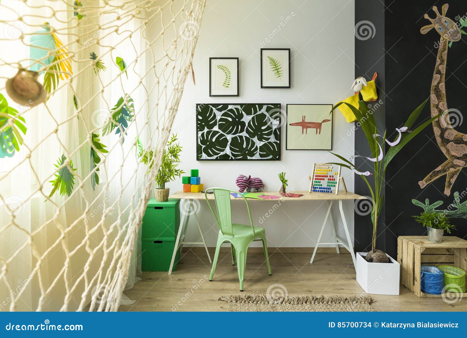 Kids Study Space With Desk Royalty-Free Stock Image | CartoonDealer.com ...