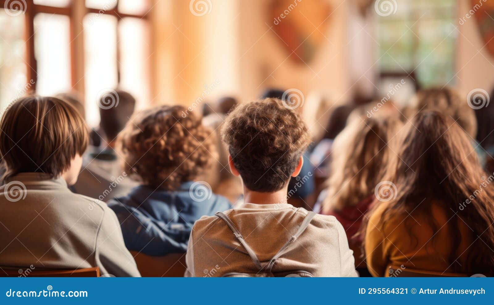 Kids Studying in Class, View from Back. Back To School, Learning Stock ...