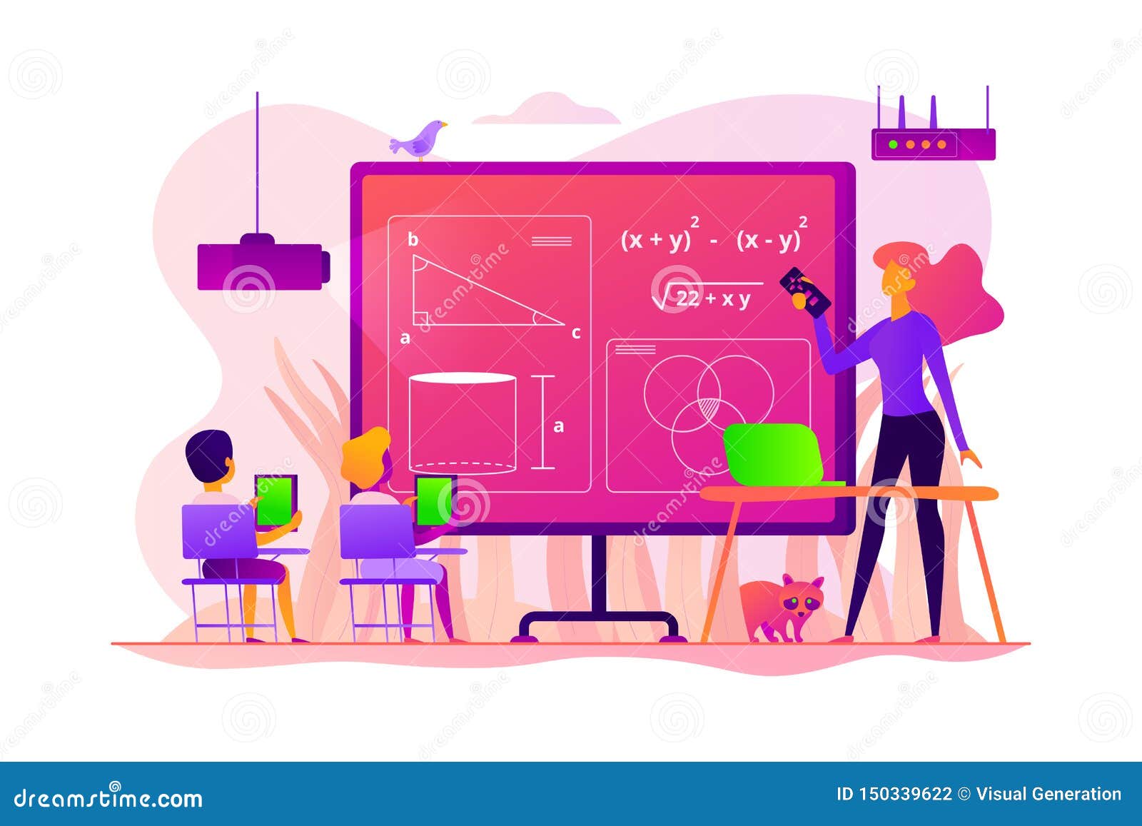 Math Lessons Concept Vector Illustration. Stock Vector - Illustration ...