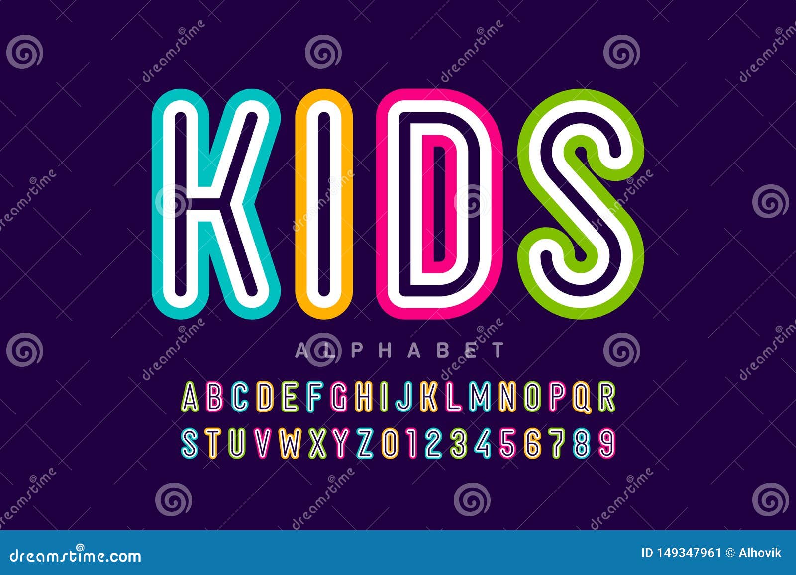 Kids style font stock vector. Illustration of paper - 149347961
