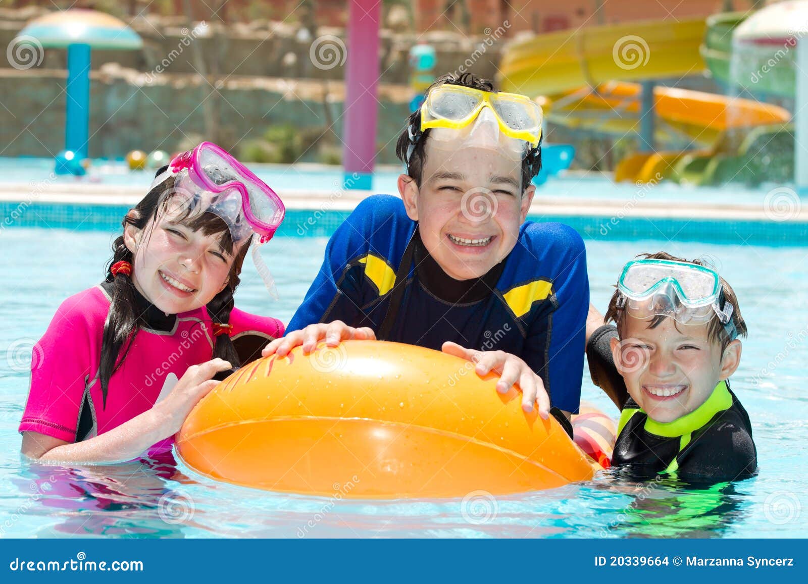 Kids in swimming pool stock photo. Image of brothers - 20339664