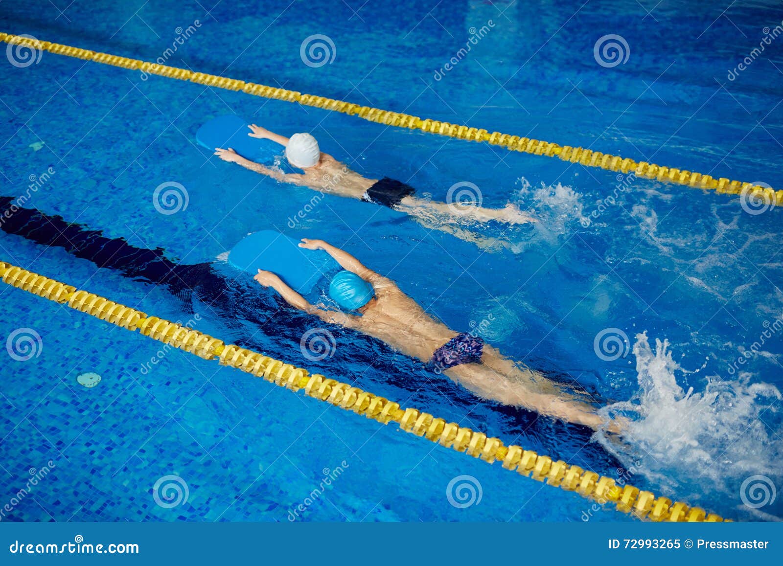 Kids swimming stock image. Image of indoors, group, swimwear - 72993265