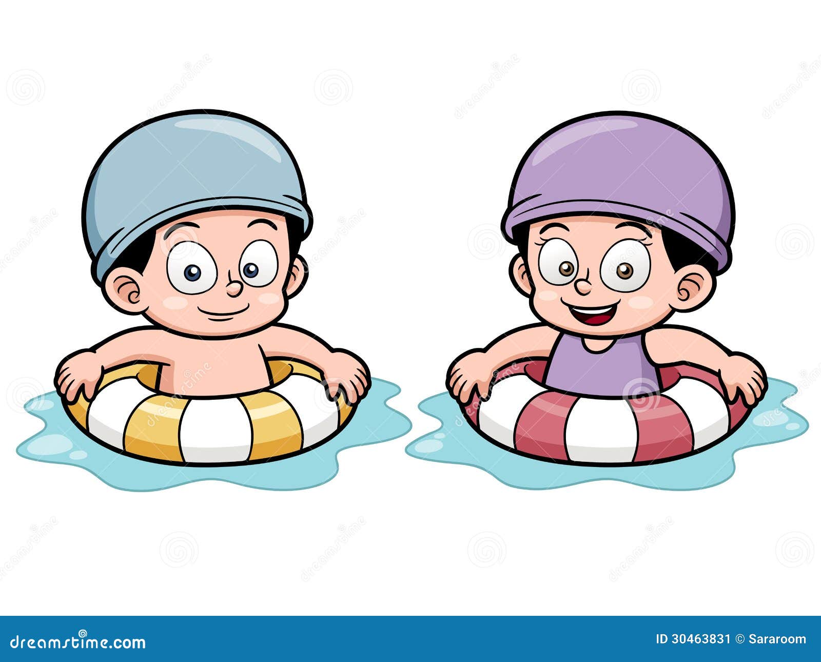 Kids swimming stock vector. Illustration of certainty - 30463831