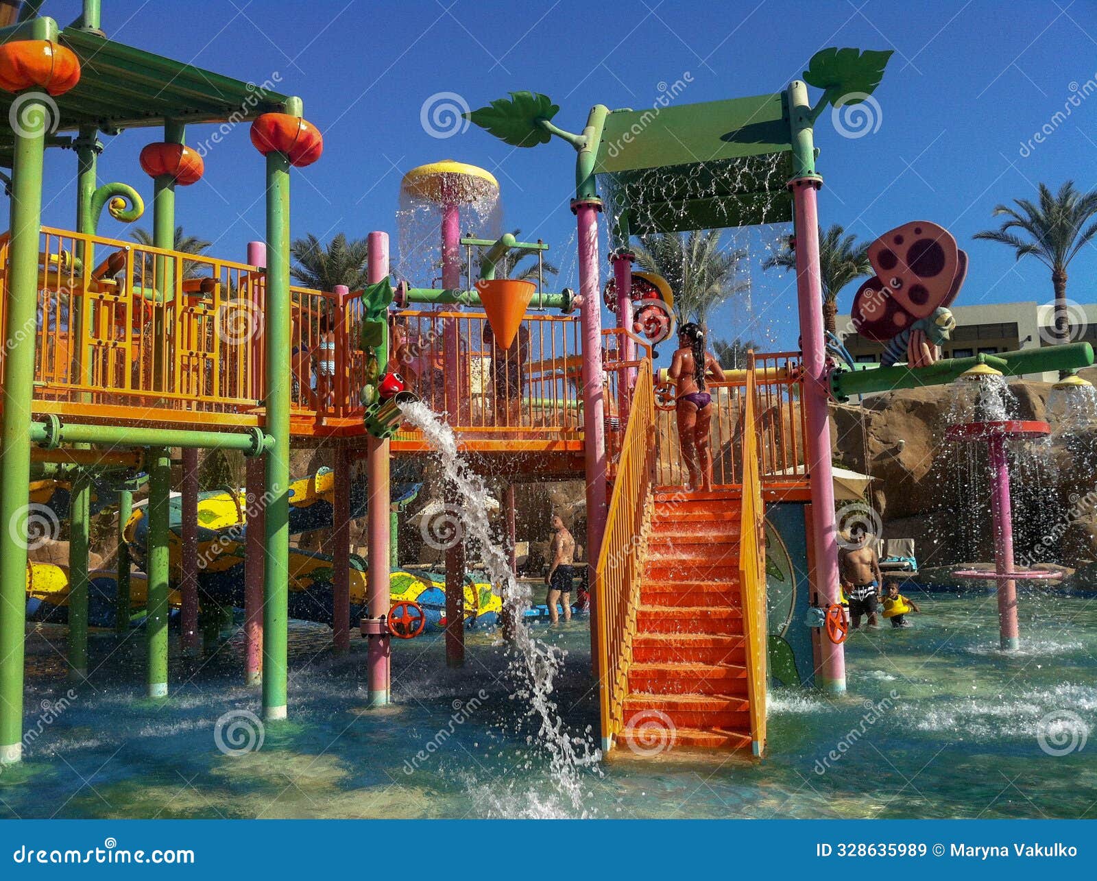 Kids Swimmingpool Playground. Stock Image - Image of water, colourful ...