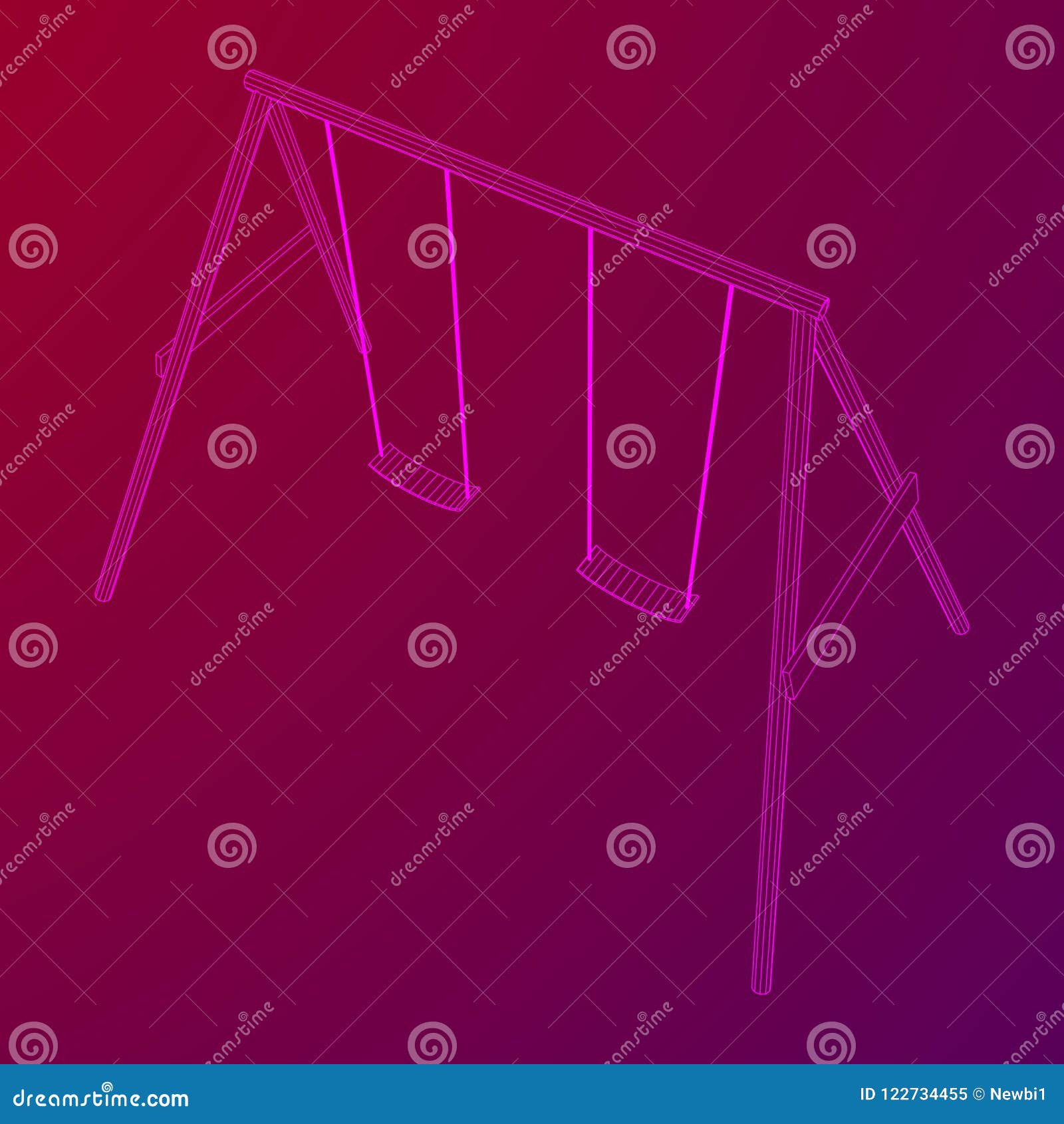 Kids swing model vector stock vector. Illustration of furniture - 122734455