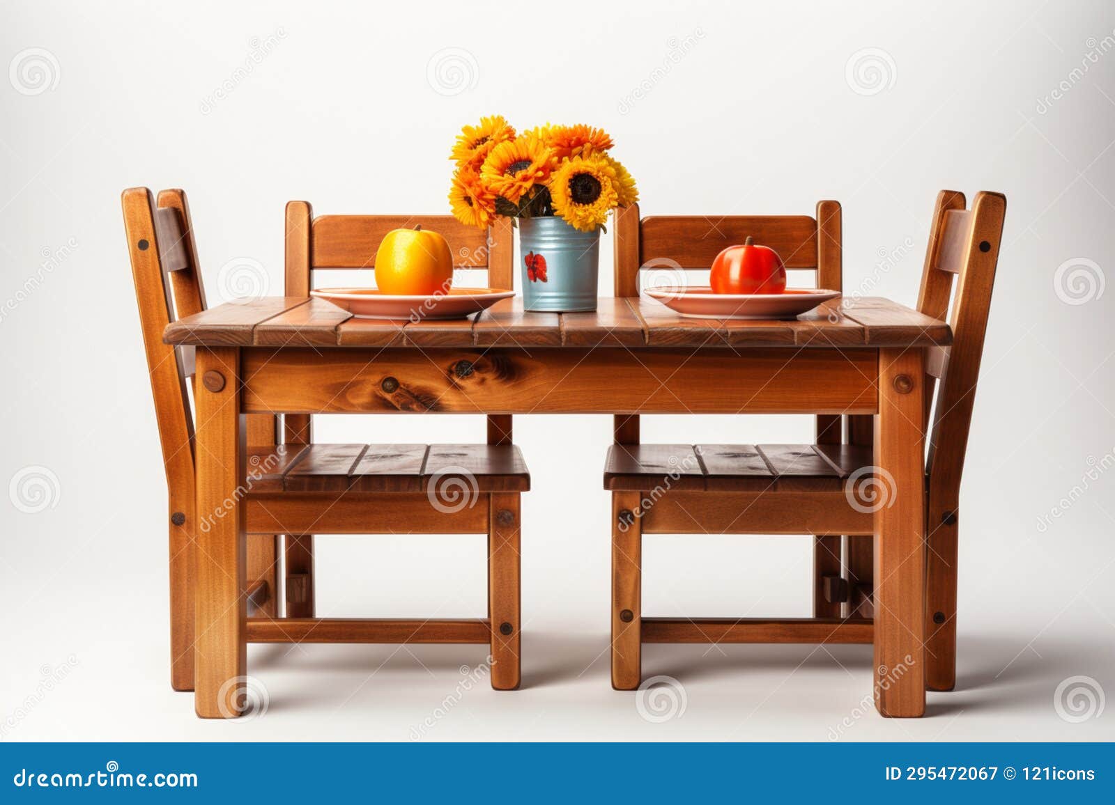 Kids Table on White Background Stock Illustration - Illustration of ...