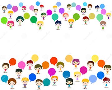 Kids talking stock vector. Illustration of girls, happy - 68592485