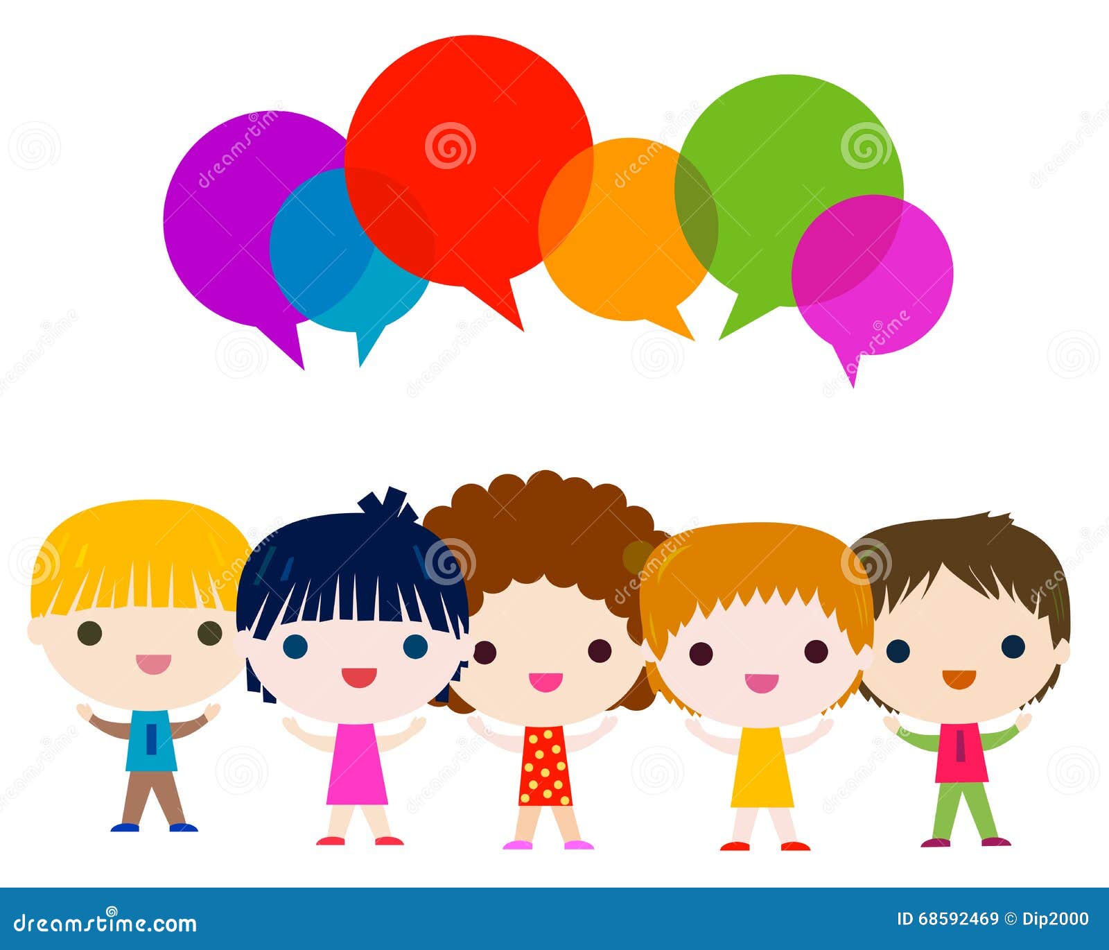Kids talking stock vector. Illustration of nursery, children - 68592469
