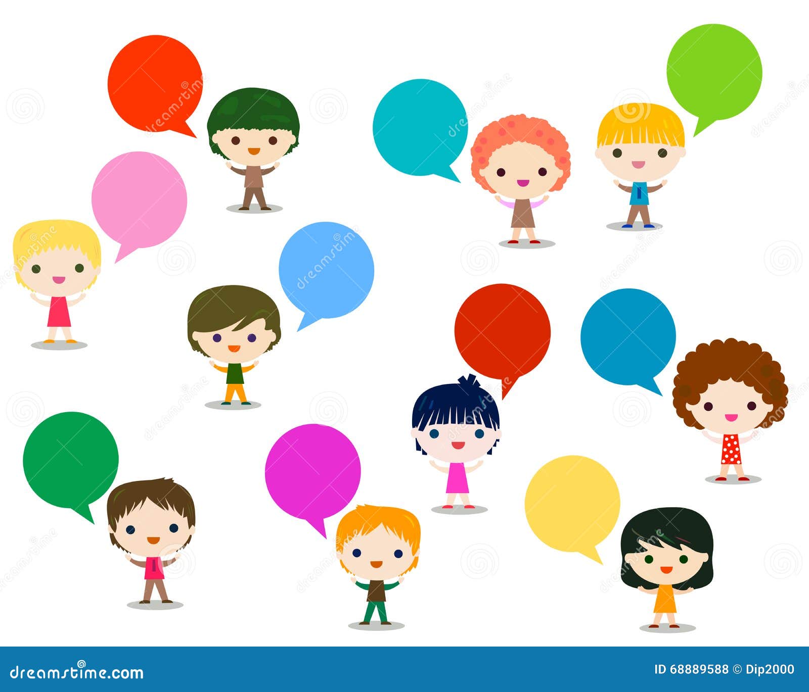 Kids talking stock vector. Illustration of chat, children - 68889588