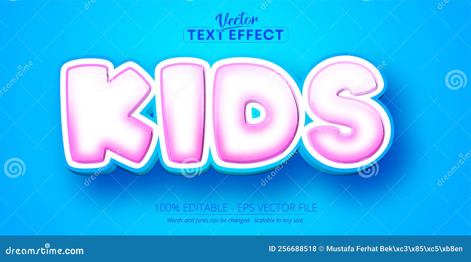 Kids Text Effect, Editable Cartoon Text Style Stock Vector ...