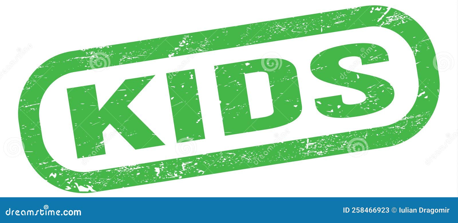 KIDS, Text on Green Rectangle Stamp Sign Stock Illustration ...