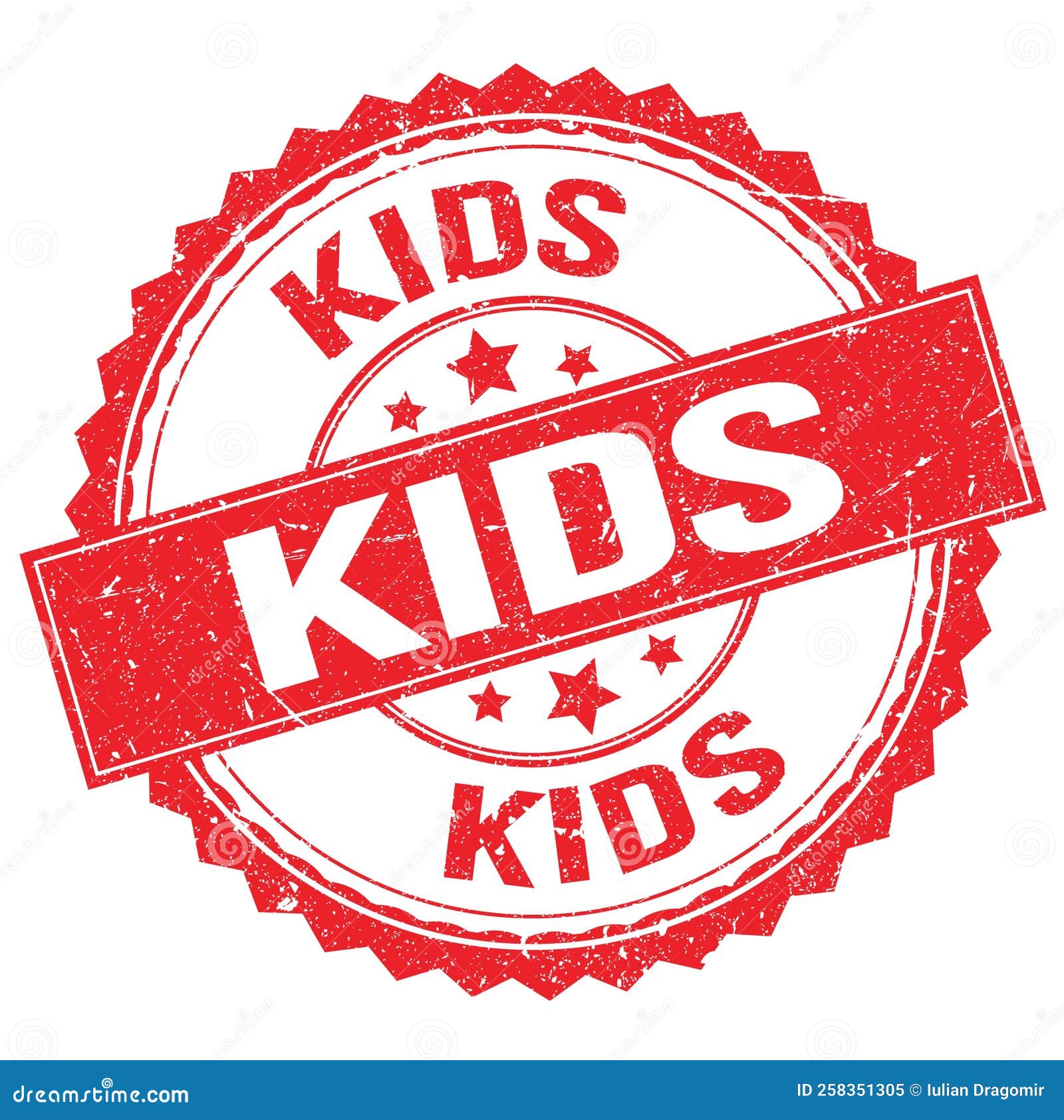 KIDS Text on Red Round Stamp Sign Stock Illustration - Illustration of ...
