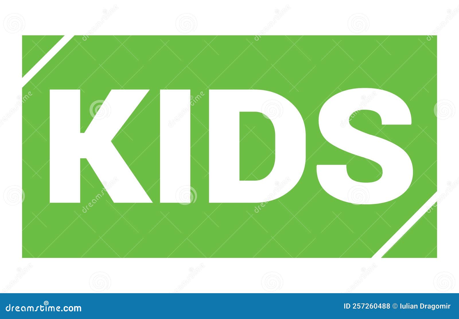 KIDS Text Written on Green Stamp Sign Stock Illustration - Illustration ...
