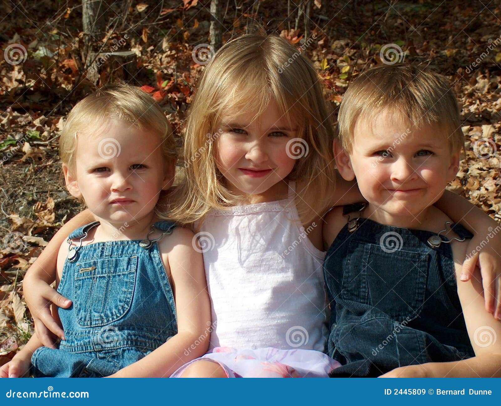 Kids three siblings stock image. Image of girl, smile - 2445809
