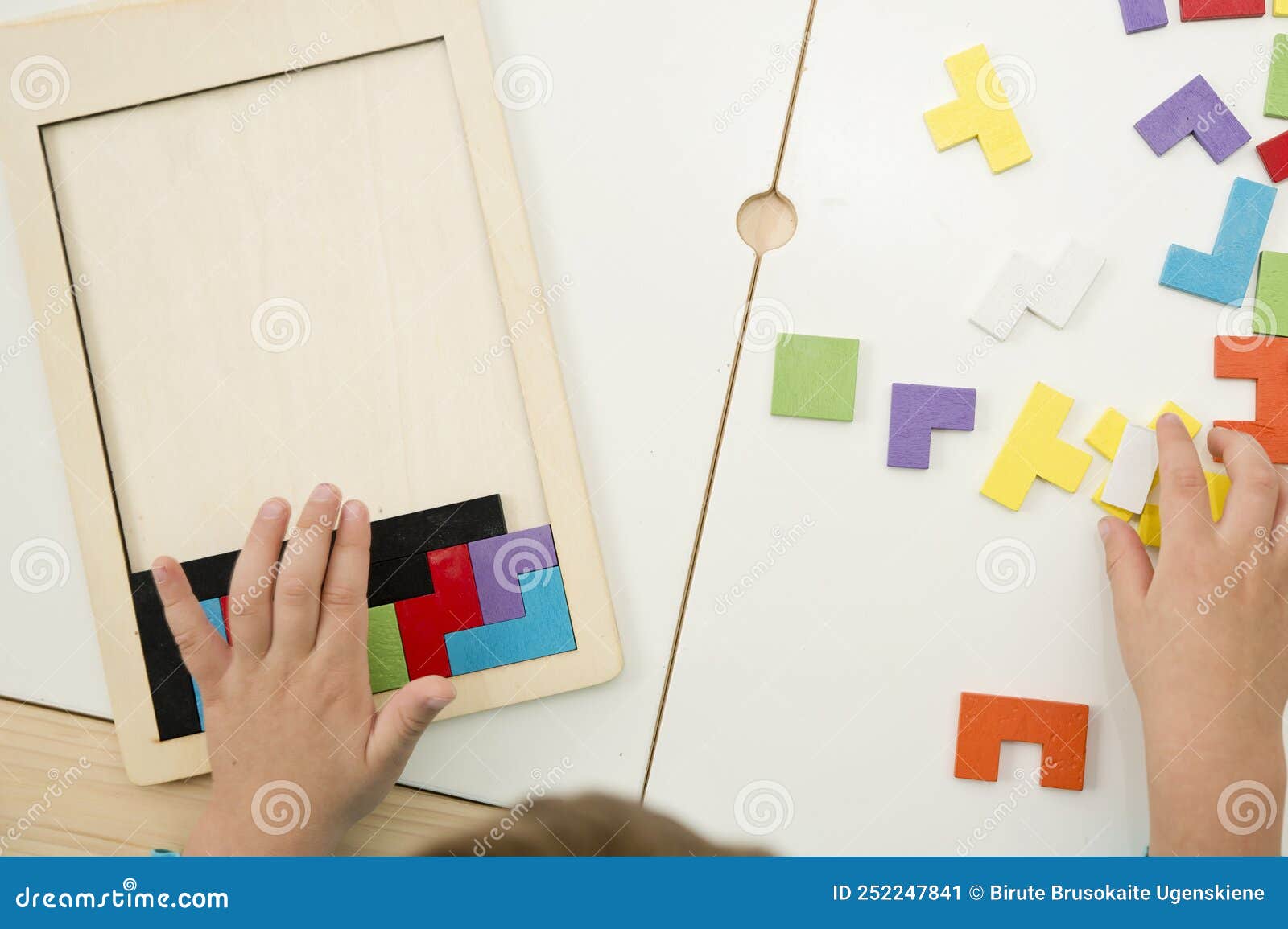 Wooden Puzzle. Intelligent, Brain Training Game. Stock Image - Image of ...
