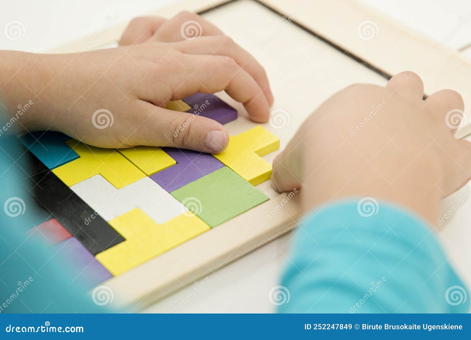 Wooden Puzzle. Intelligent, Brain Training Game. Stock Image - Image of ...