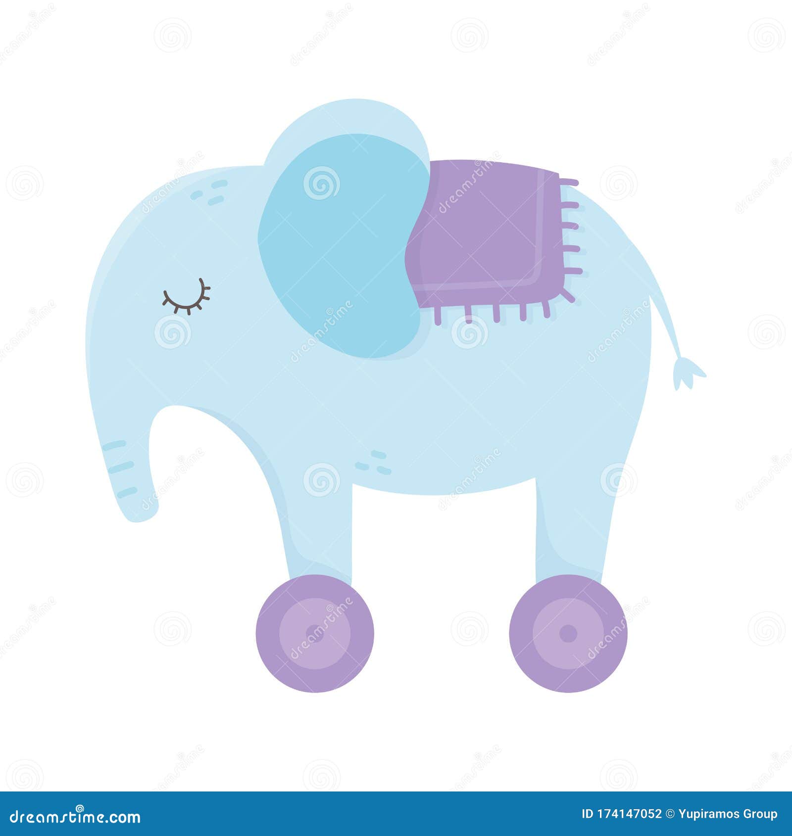 Kids Toy Elephant with Wheels Icon Design White Background Stock Vector ...