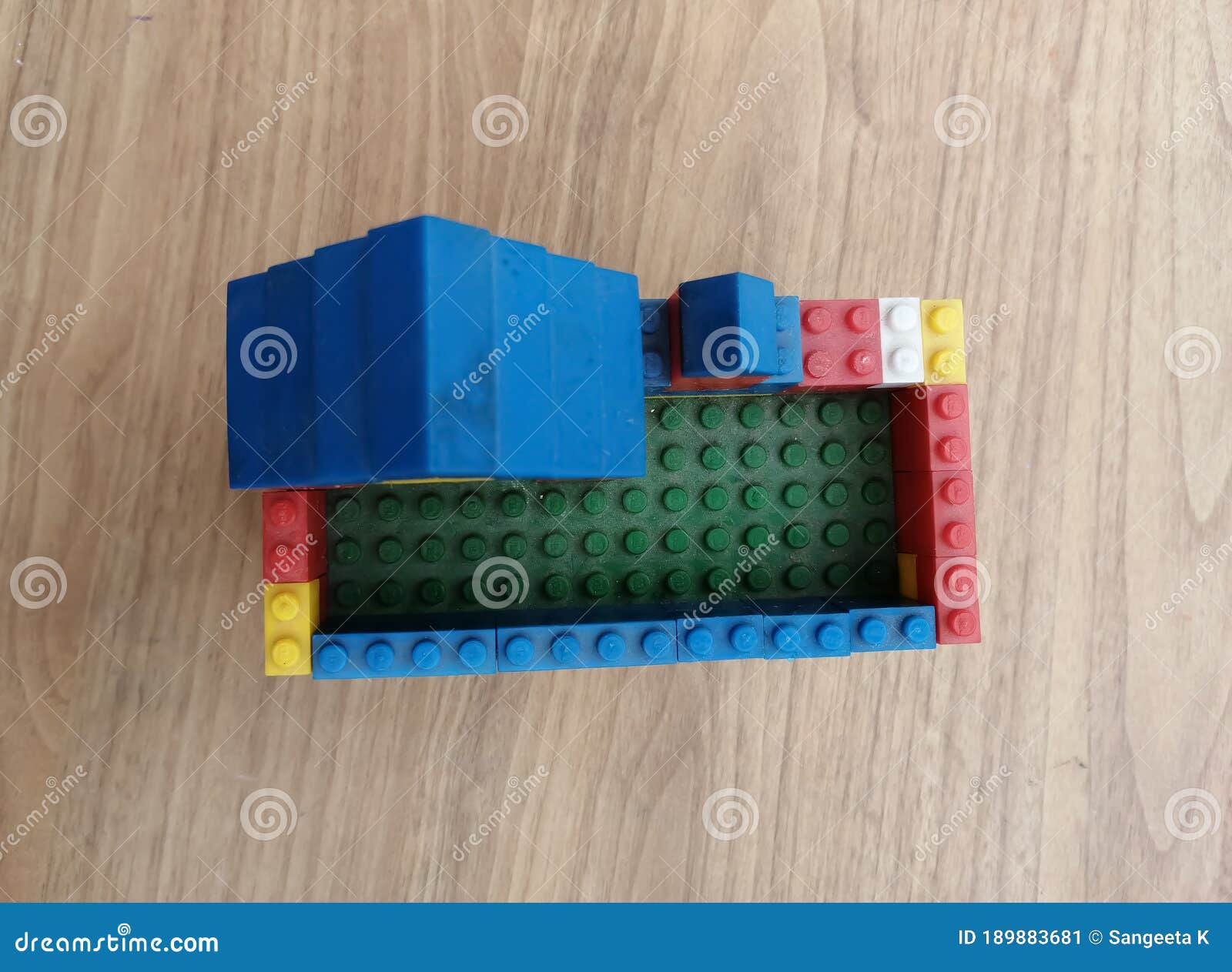 Kids Toy a House Made with Building Blocks Stock Image - Image of ...