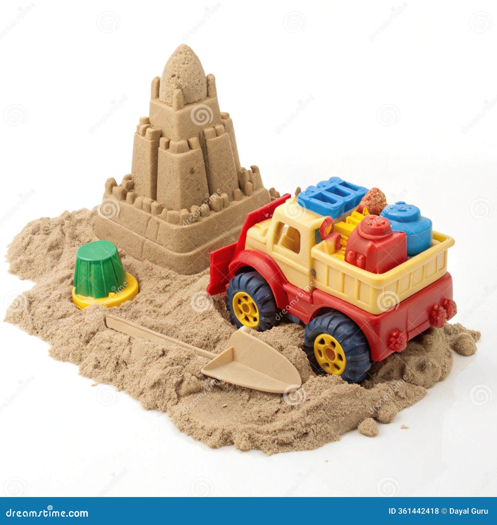 Kids Toy Made with Sand Isolated on White Background Stock Illustration ...