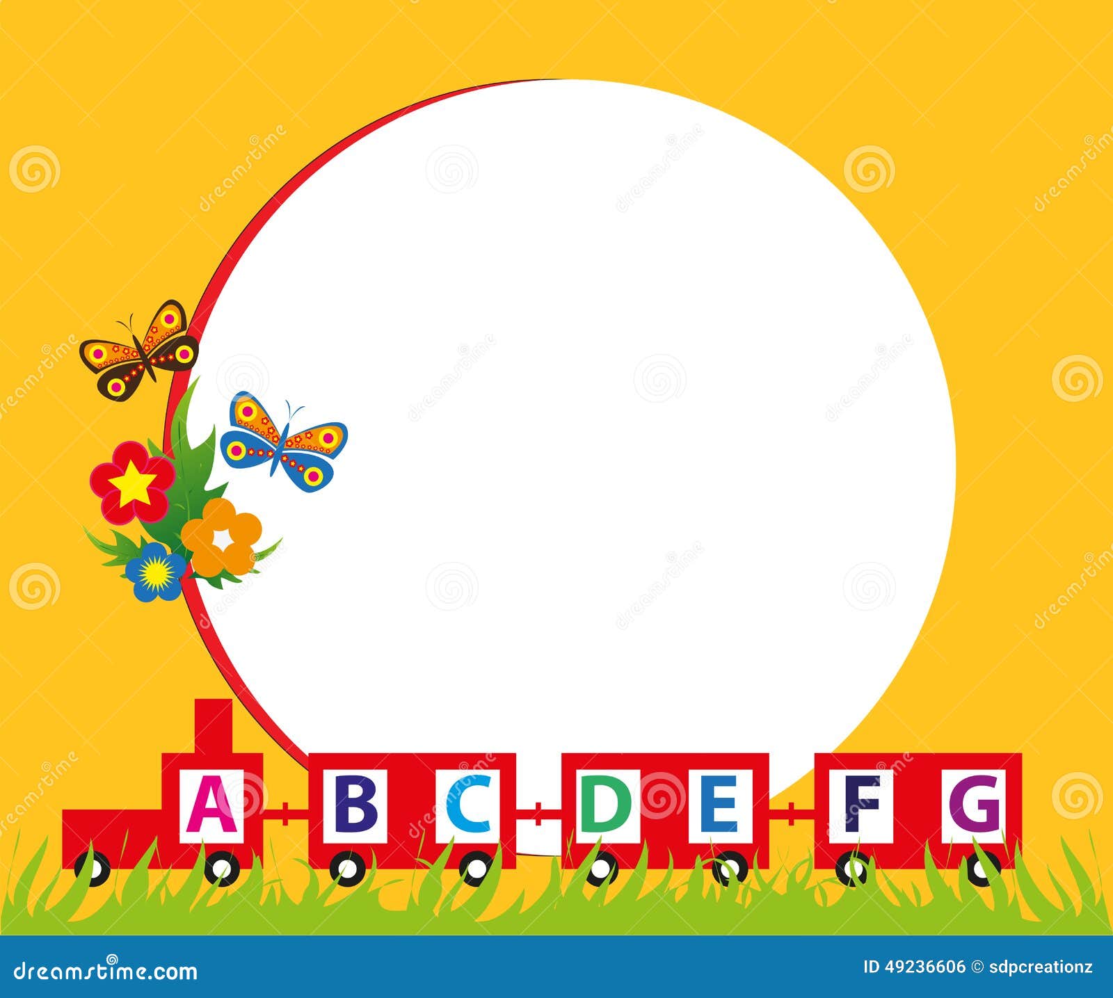 Kids Toy Train Frame Background Royalty-Free Illustration ...