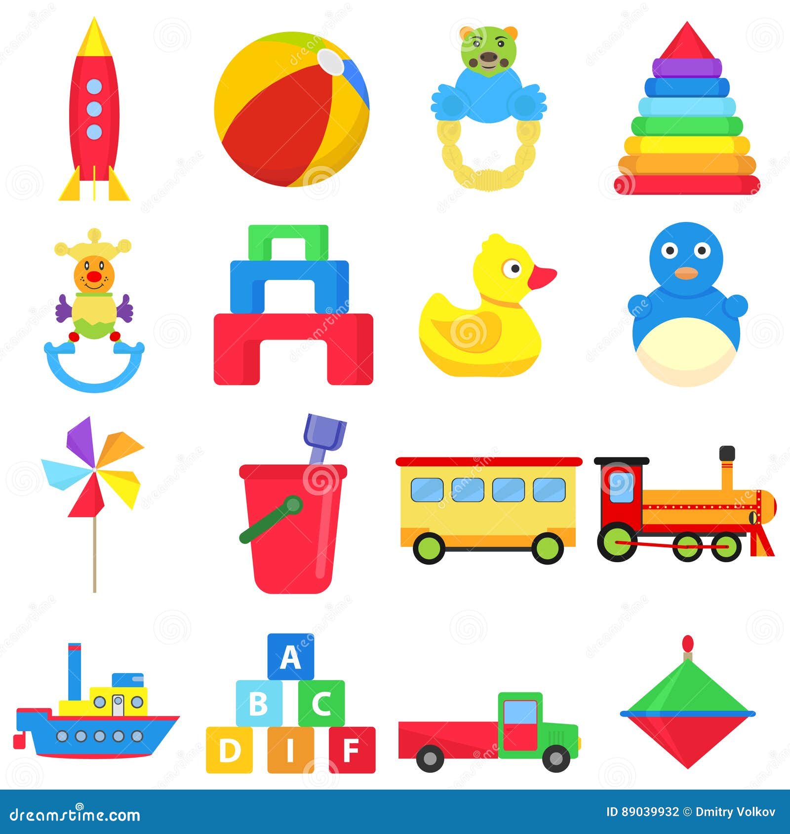 Kids toys stock illustration. Illustration of graphic - 89039932