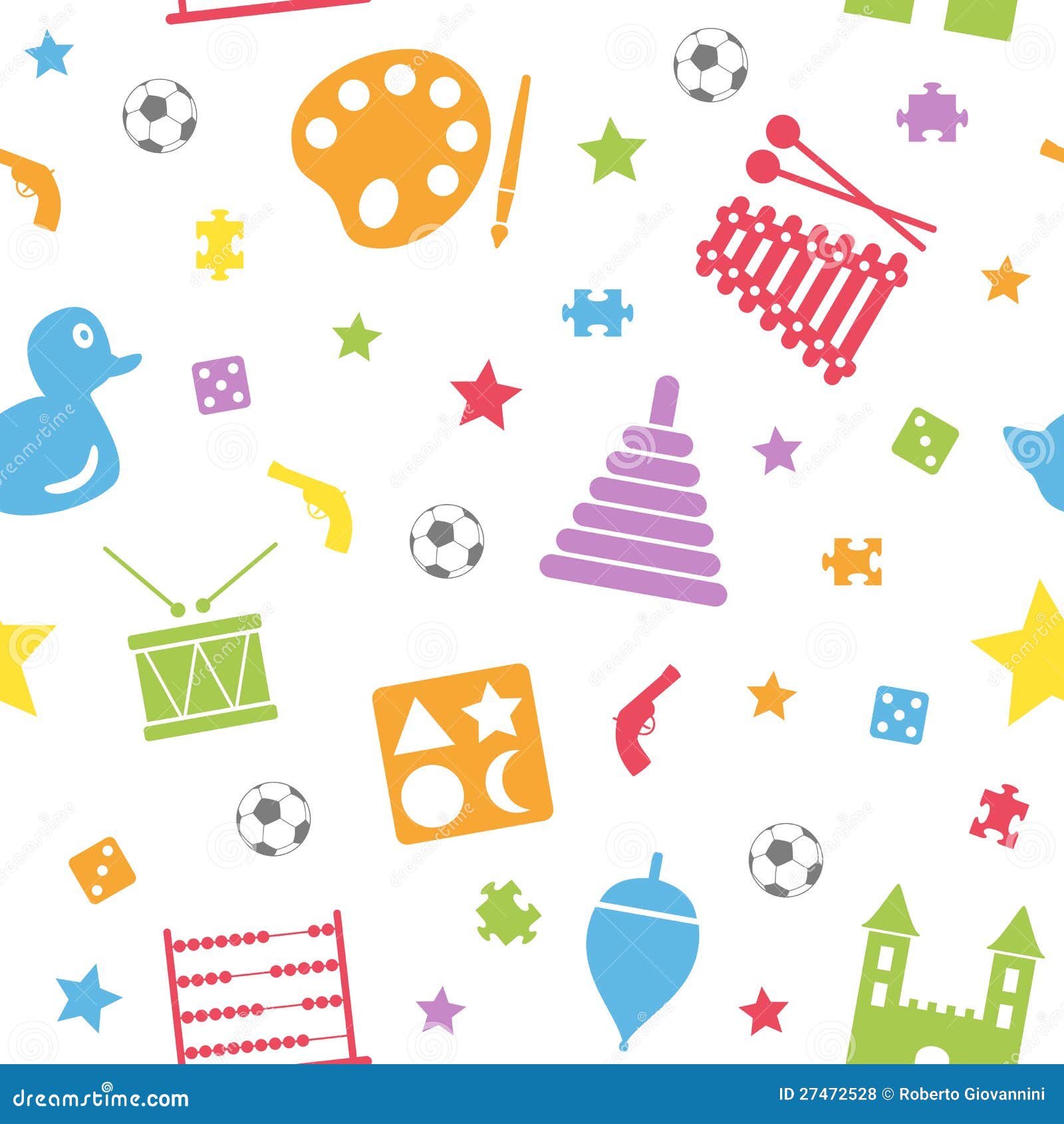 Kids Toys Seamless Pattern [2] Stock Vector - Illustration of education ...