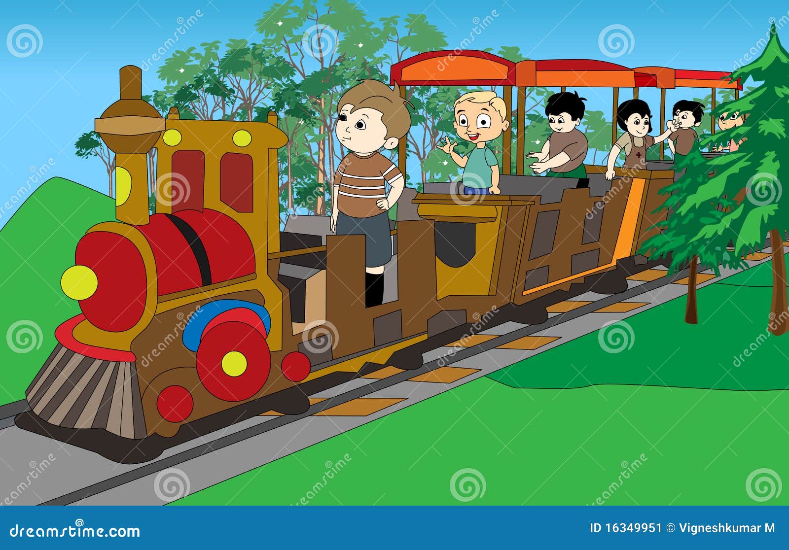 Kids On Train Stock Image - Image: 16349951
