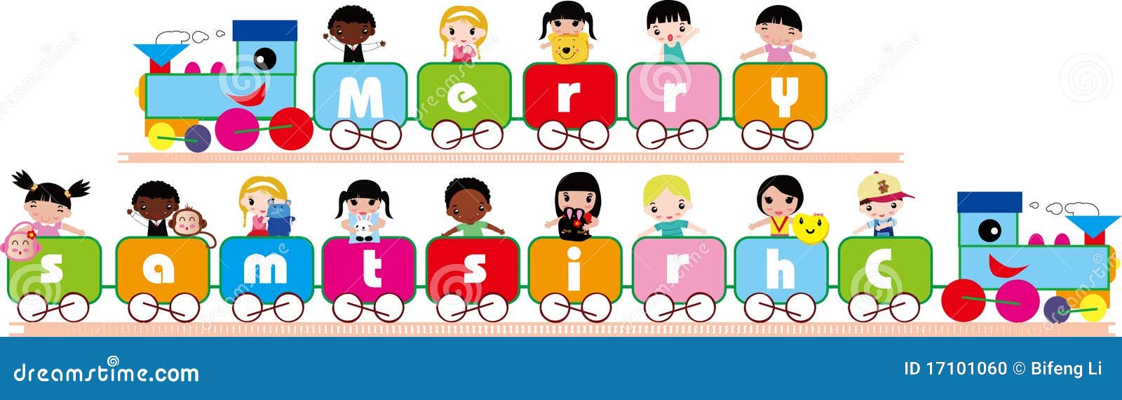 Kids on Train Banners stock illustration. Illustration of cute - 17101060