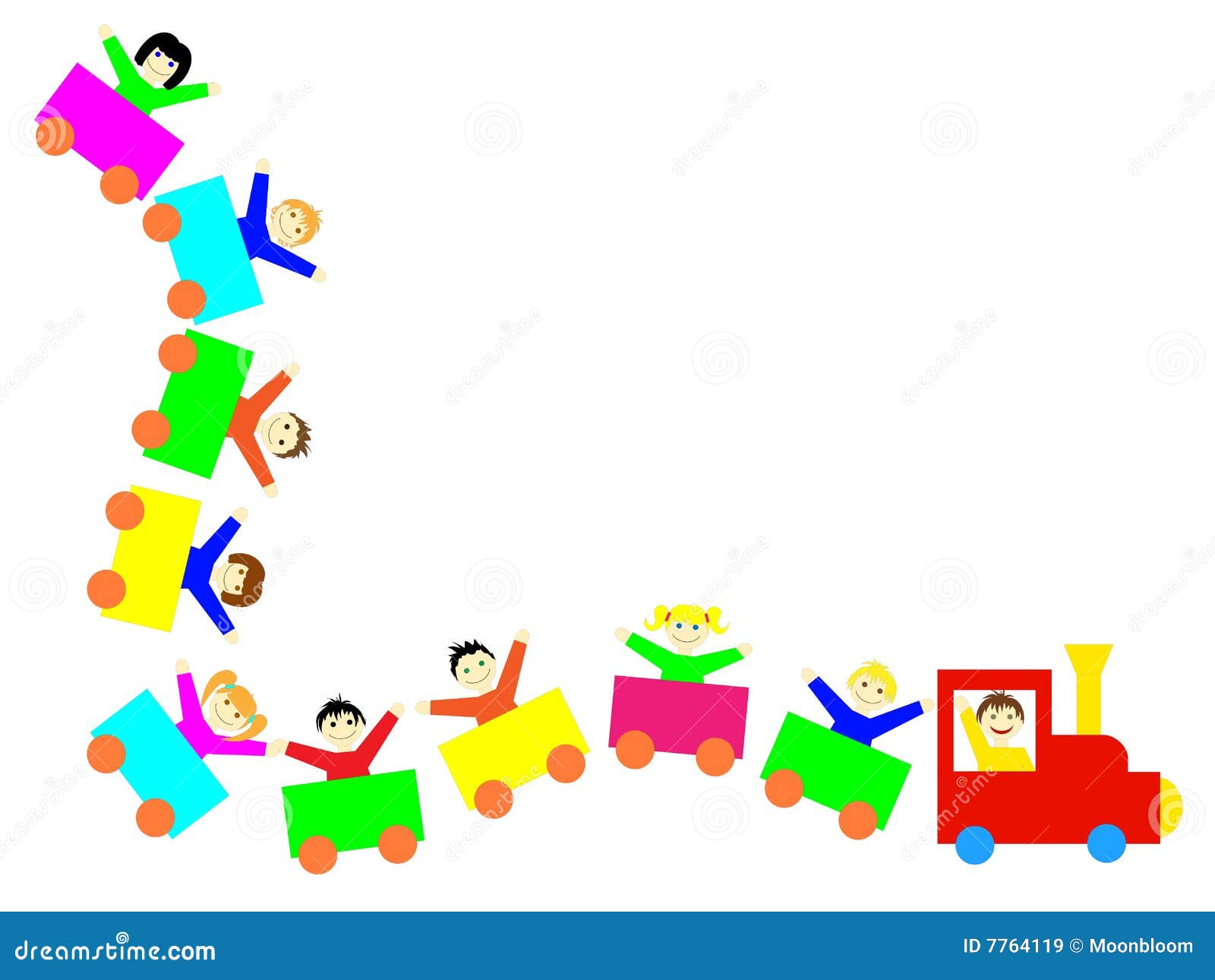 Kids Train - With Clipping Path Cartoon Vector | CartoonDealer.com #7764119