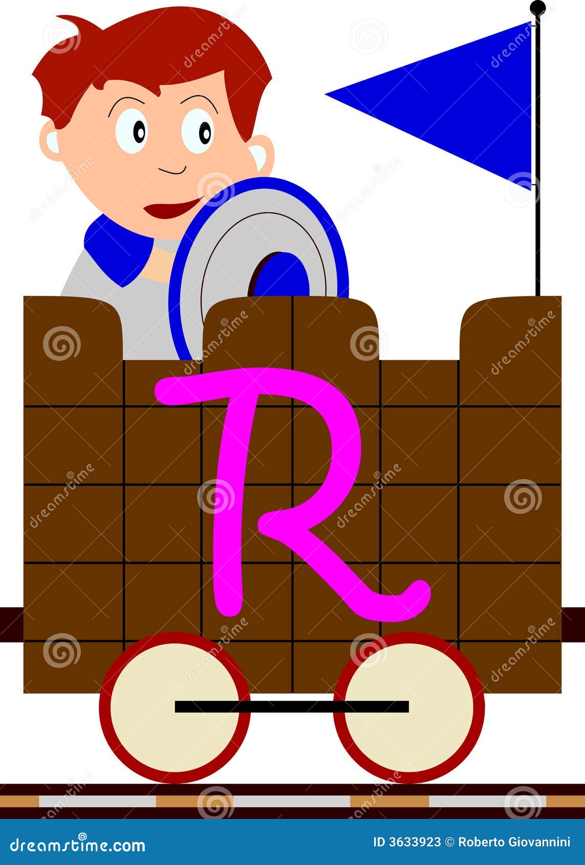 Kids & Train Series - R Stock Illustration - Illustration of alphabet ...