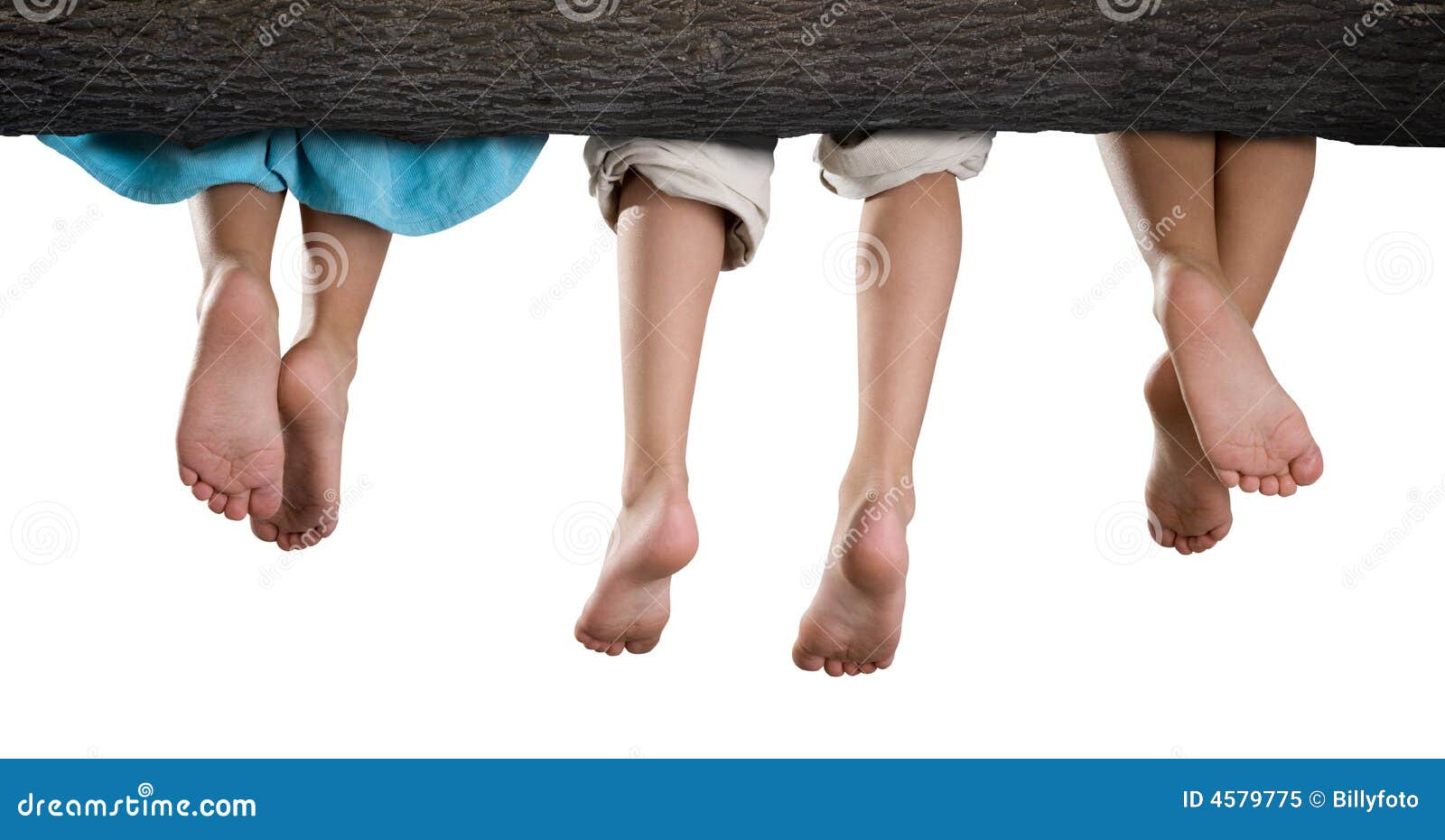 Kids on the tree stock image. Image of foot, youthful - 4579775