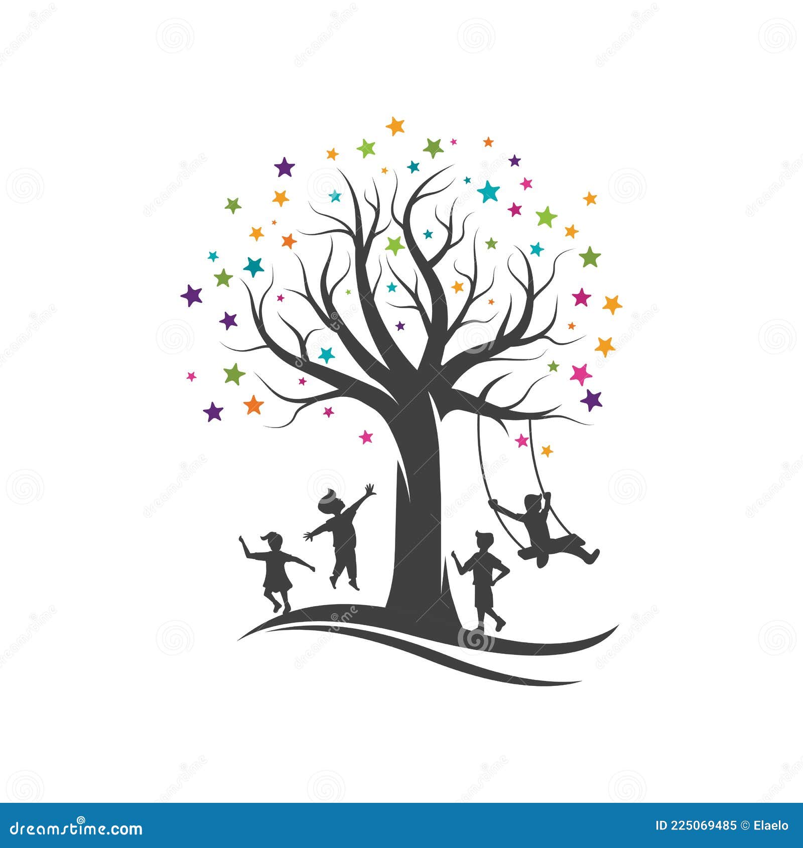 Kids Tree Logo Vector Icon Design Illustration Stock Vector ...