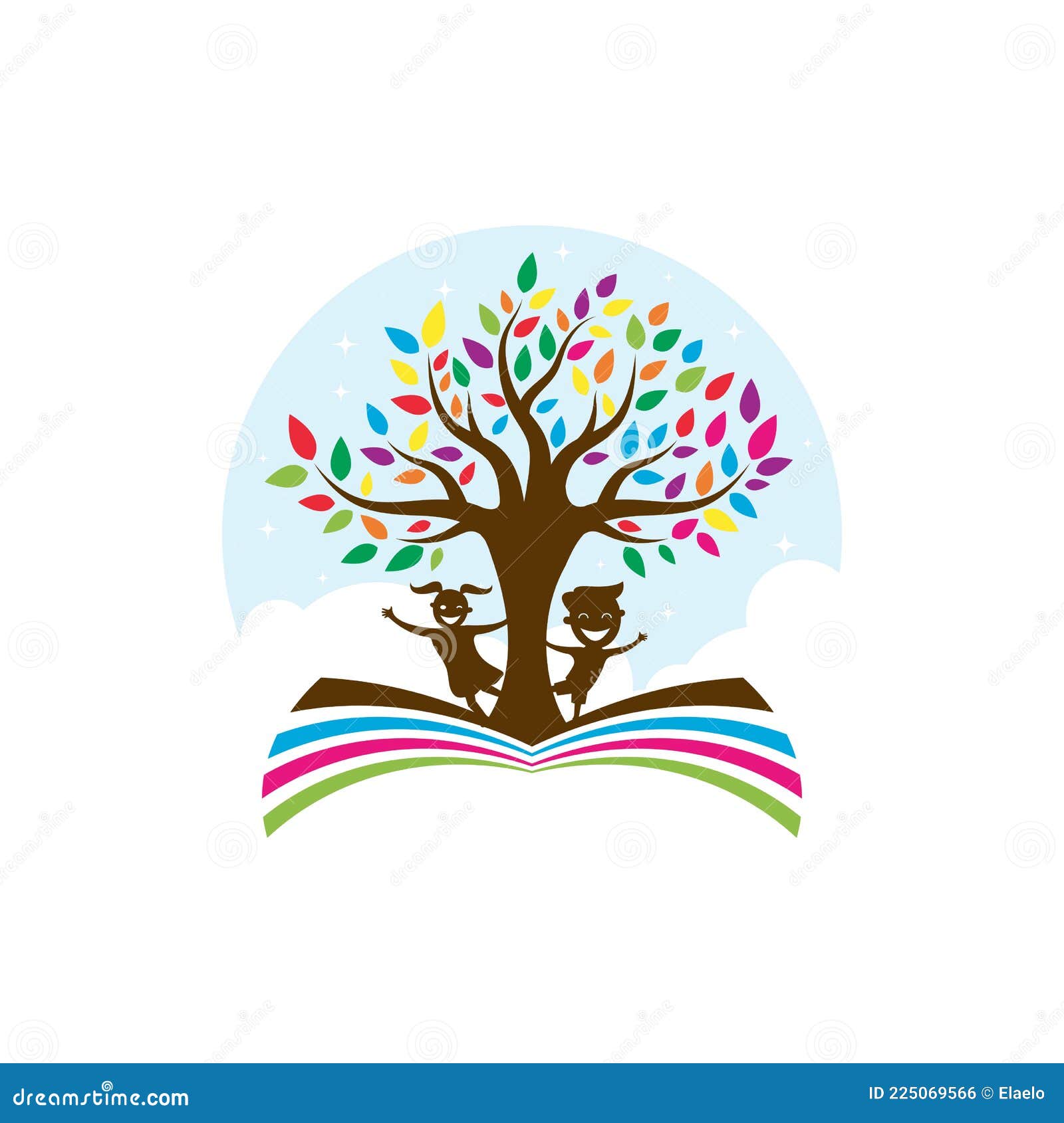 Kids Tree Logo Vector Icon Design Illustration Stock Vector ...