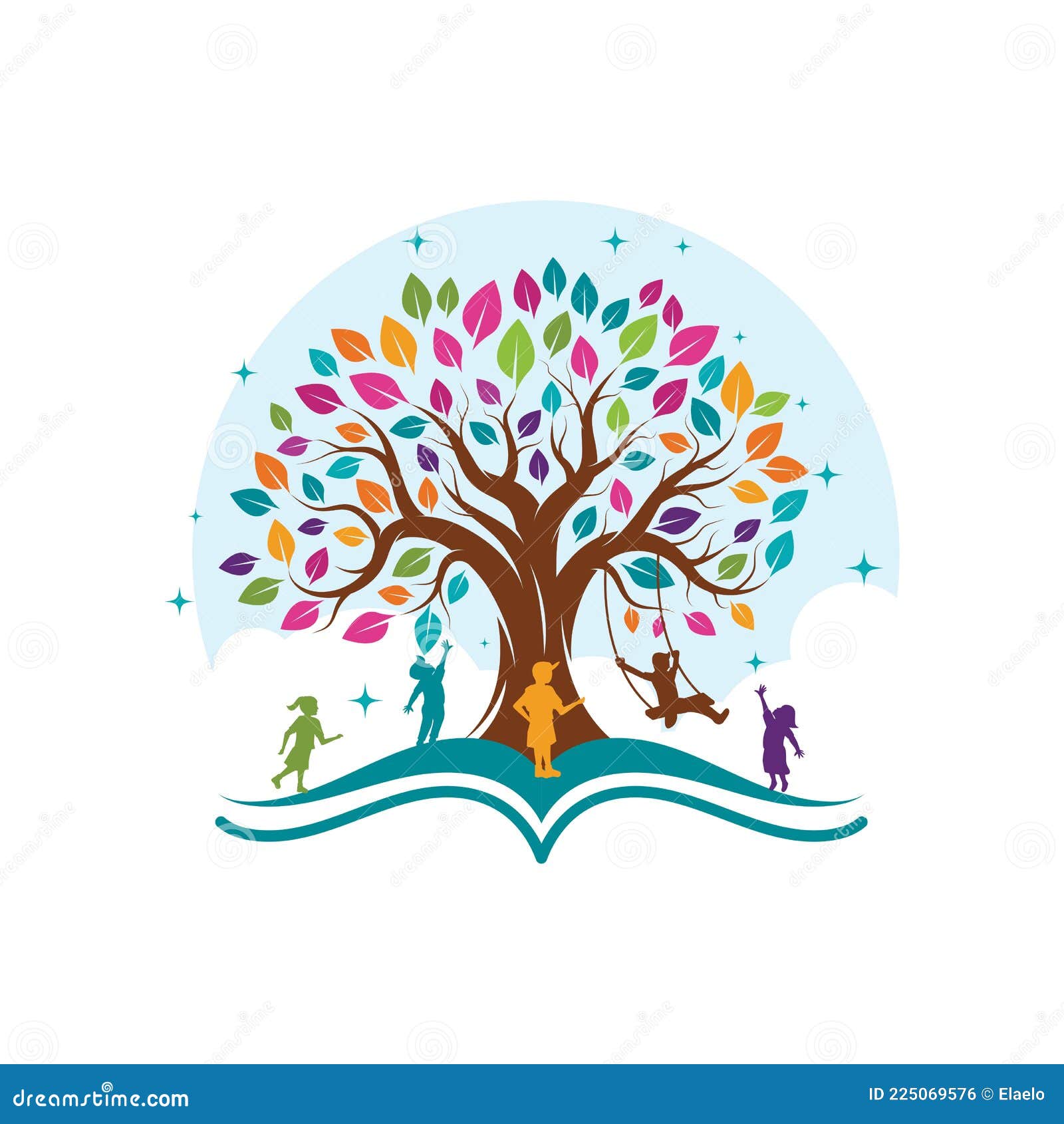 Kids Tree Logo Vector Icon Design Illustration Stock Vector ...