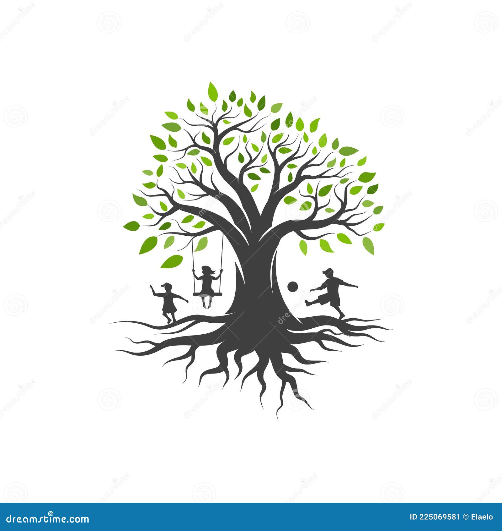 Kids Tree Logo Vector Icon Design Illustration Stock Vector ...