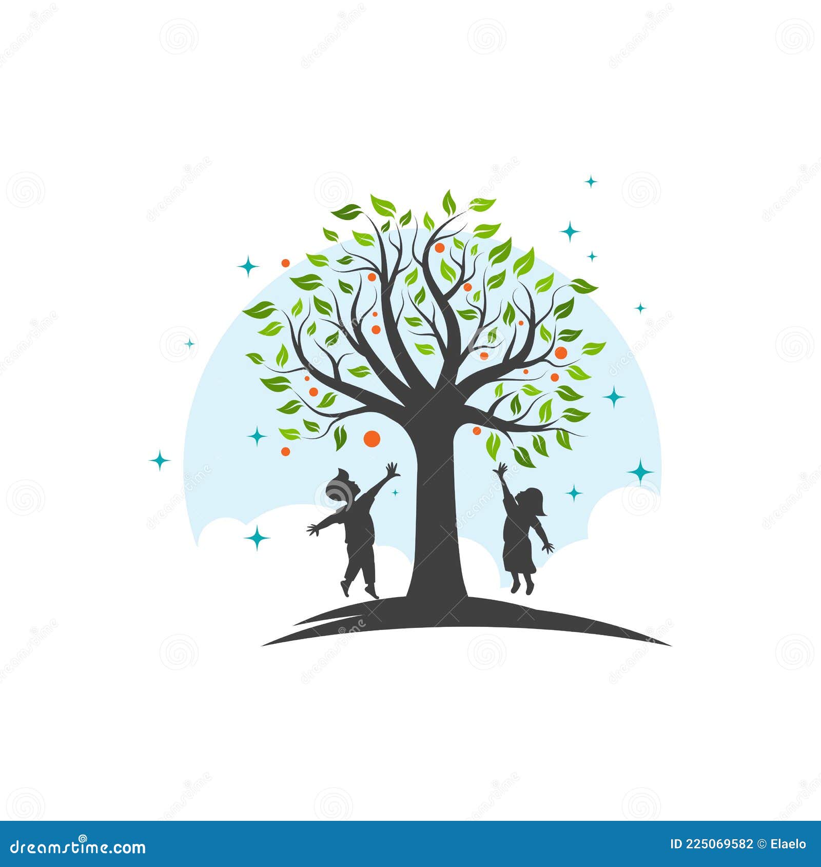 Kids Tree Logo Vector Icon Design Illustration Stock Vector ...