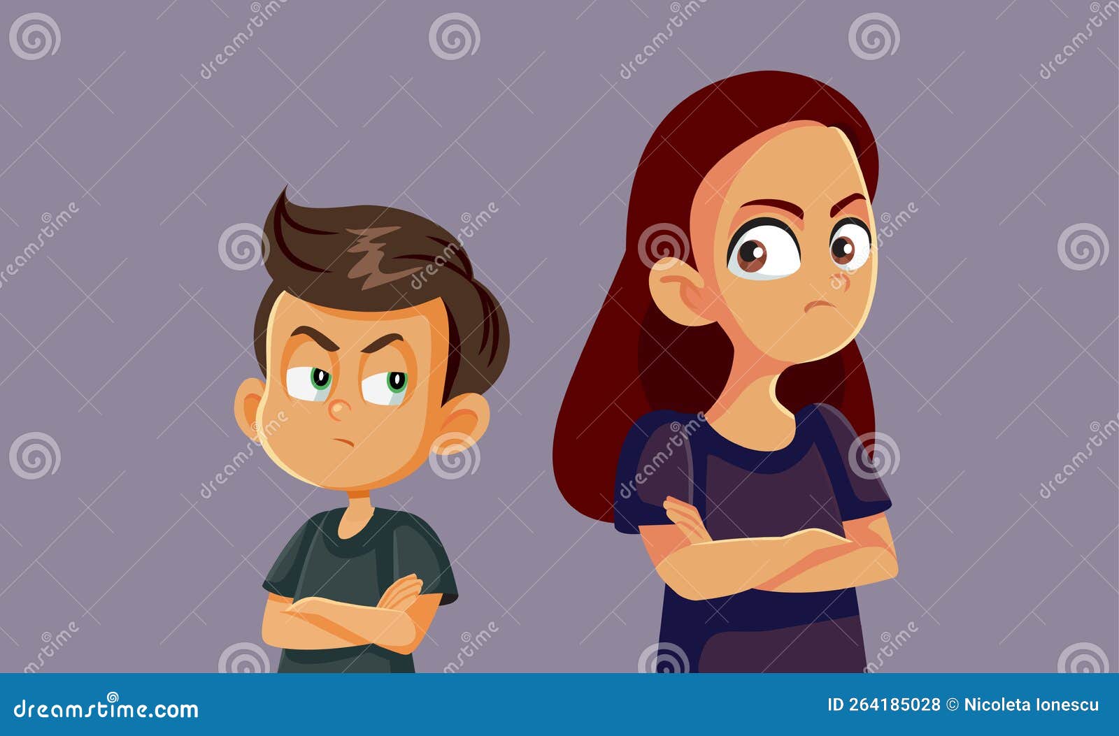 Kids Trying To Communicate and Collaborate Vector Cartoon Illustration ...