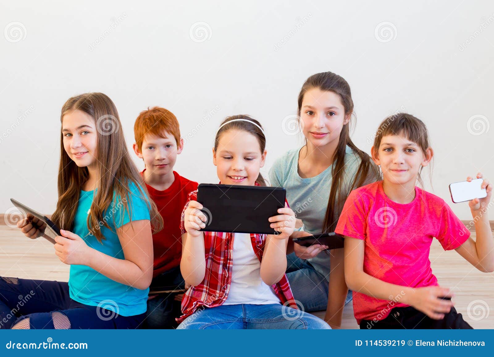 Kids Using Different Gadgets Stock Image - Image of happy, people ...