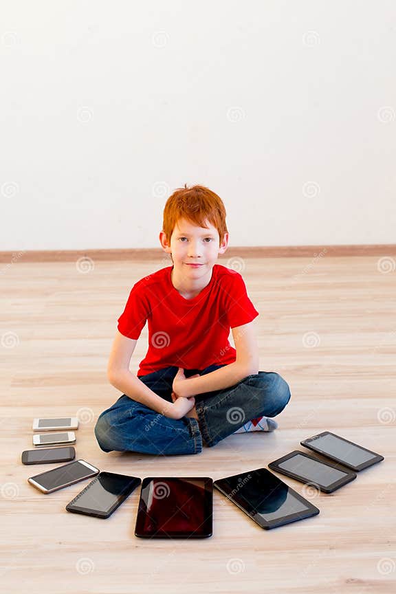 Kids Using Different Gadgets Stock Image - Image of device, application ...