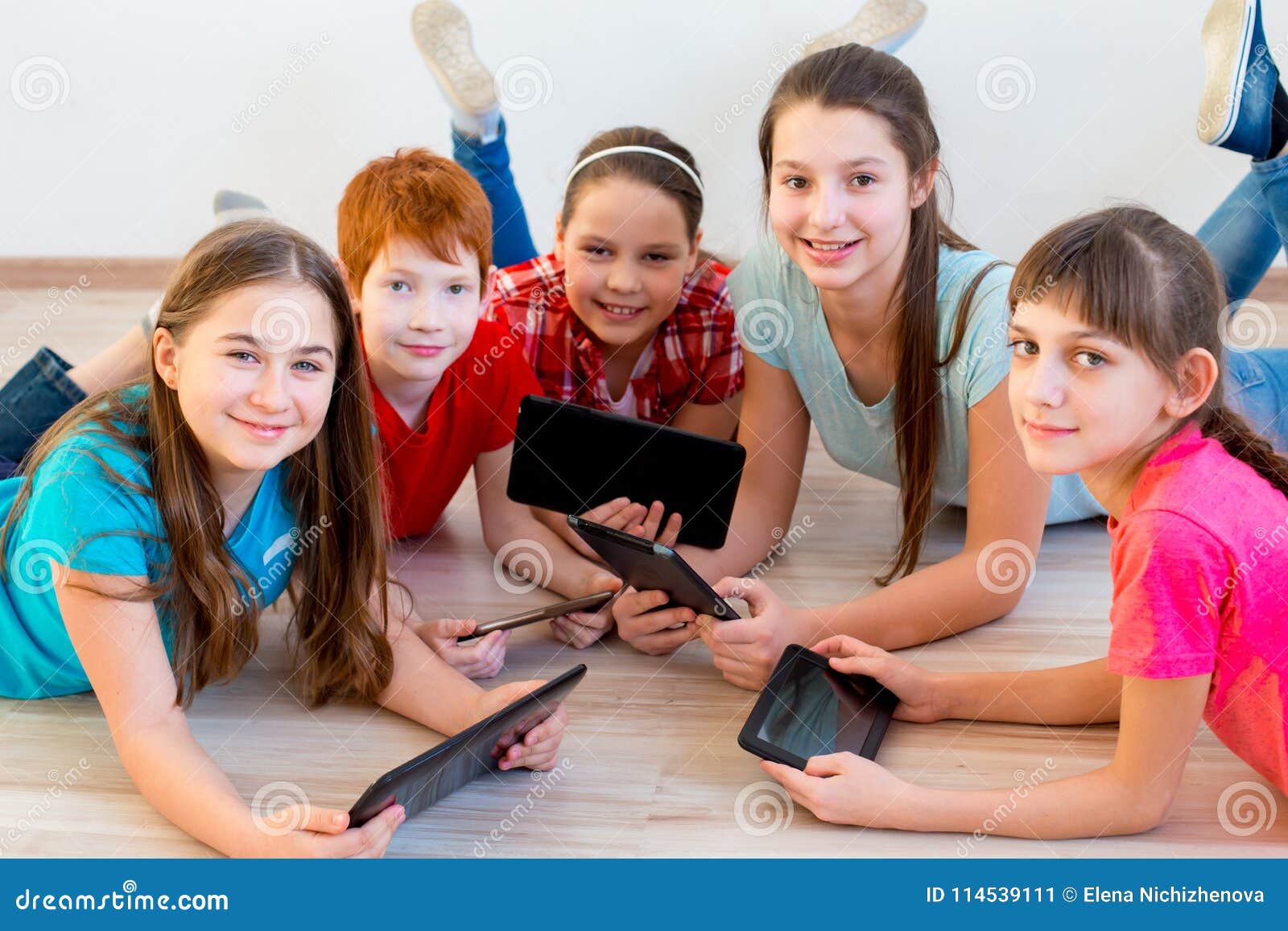 Kids Using Different Gadgets Stock Image - Image of happy, childhood ...