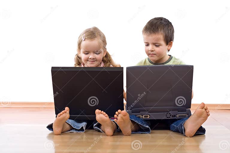 Kids Using Laptop Computers Stock Photo - Image of lifestyle, family ...