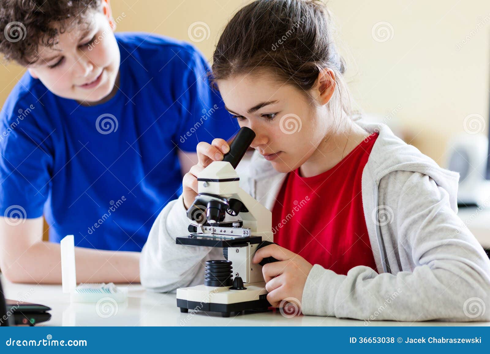 Kids using microscope stock photo. Image of children - 36653038