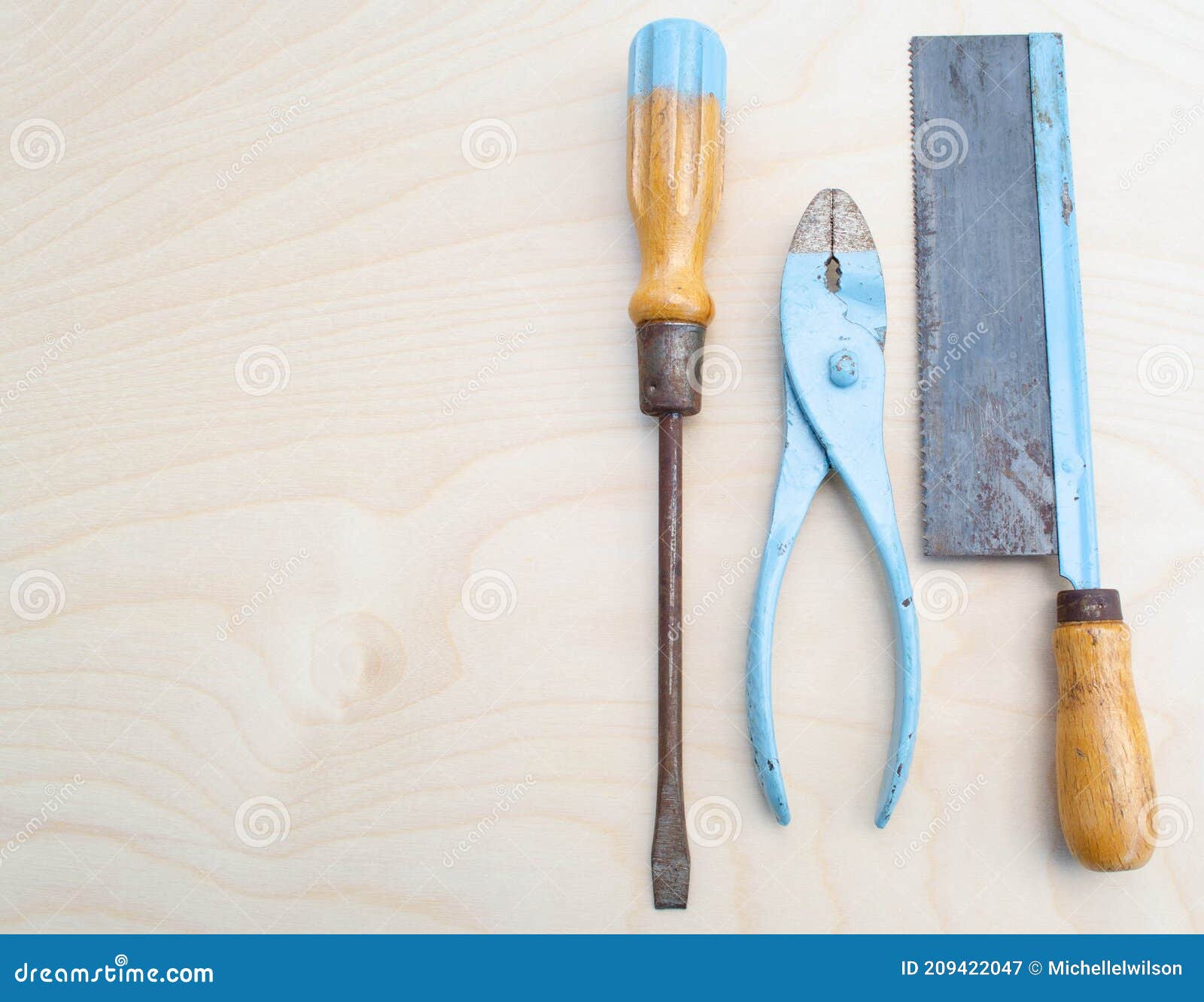 Kids vintage tools stock image. Image of chisel, copy - 209422047