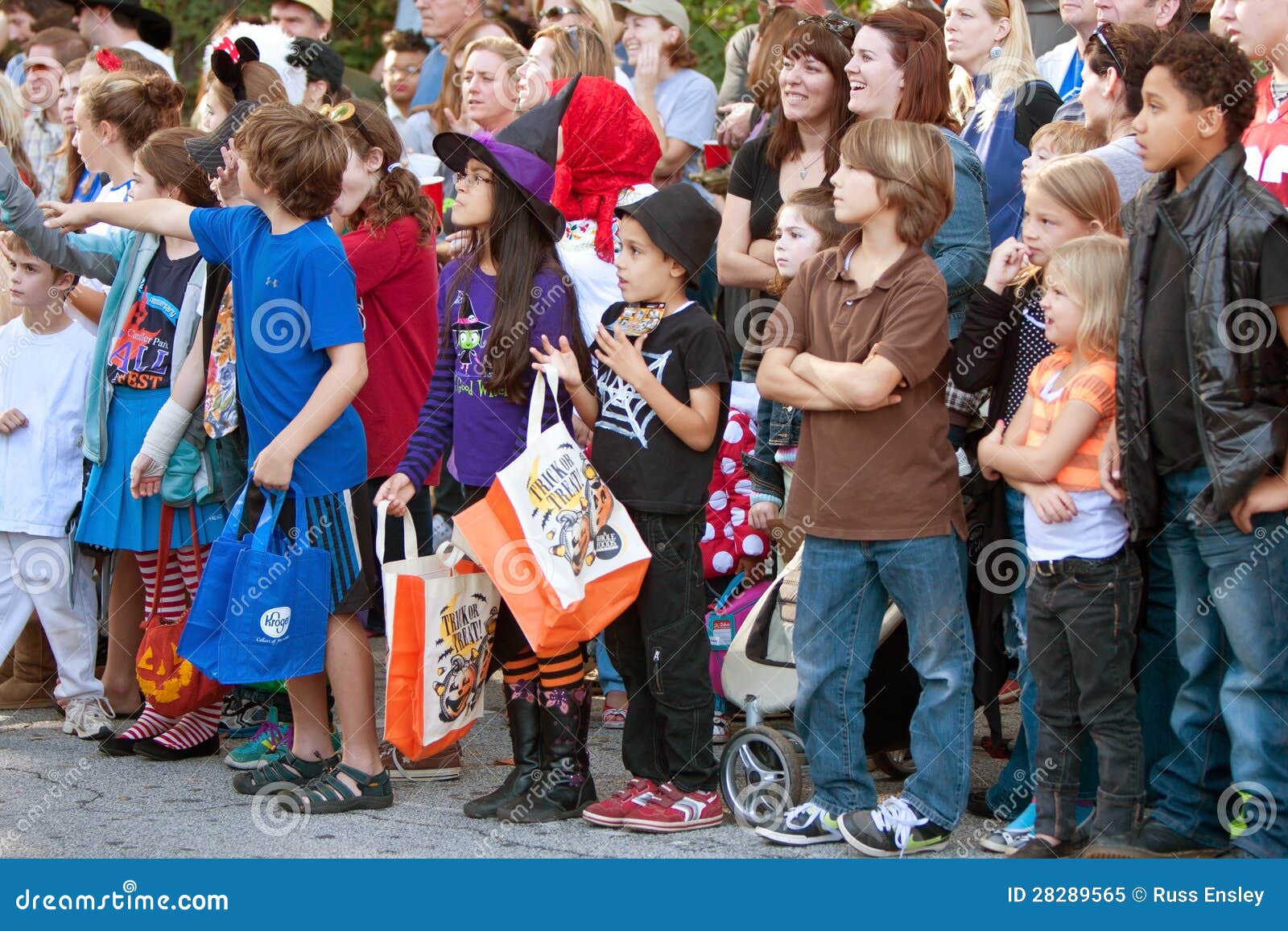 Kids Wait for Candy during Halloween Parade Editorial Image - Image of ...