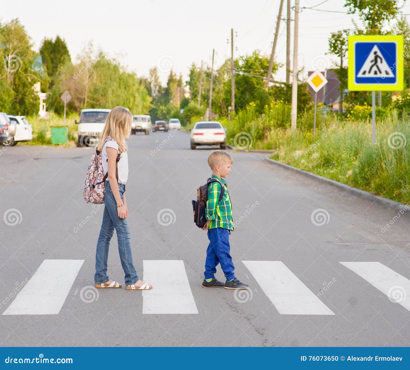 Pedestrian Crossing Children