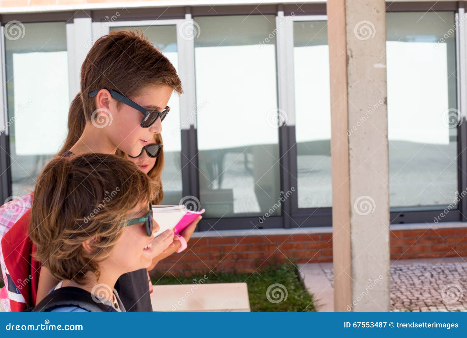 Kids Walking at School Campus Stock Image - Image of group, childhood ...