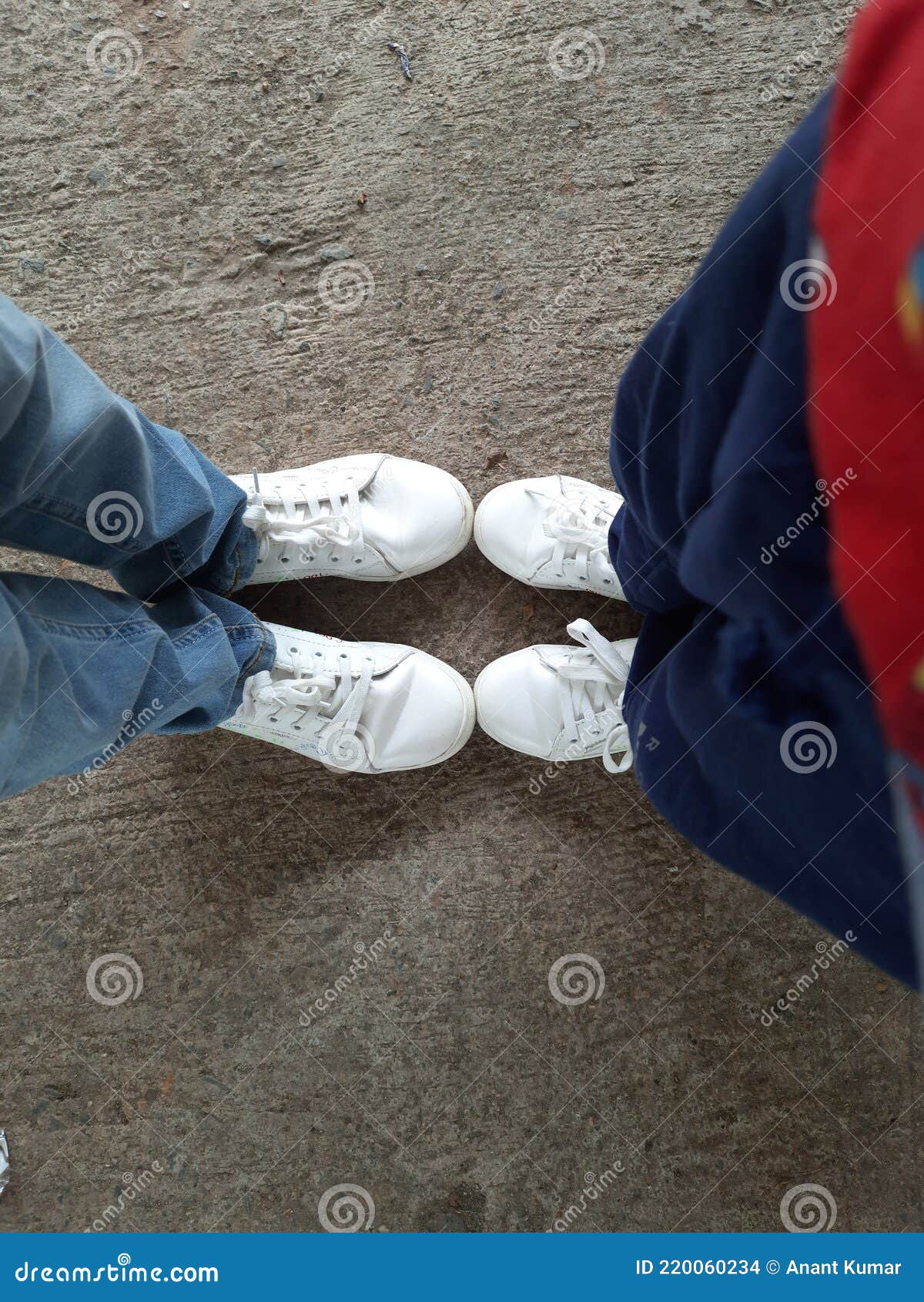 Kids with White Shoes Standing Face To Face Stock Photo - Image of ...