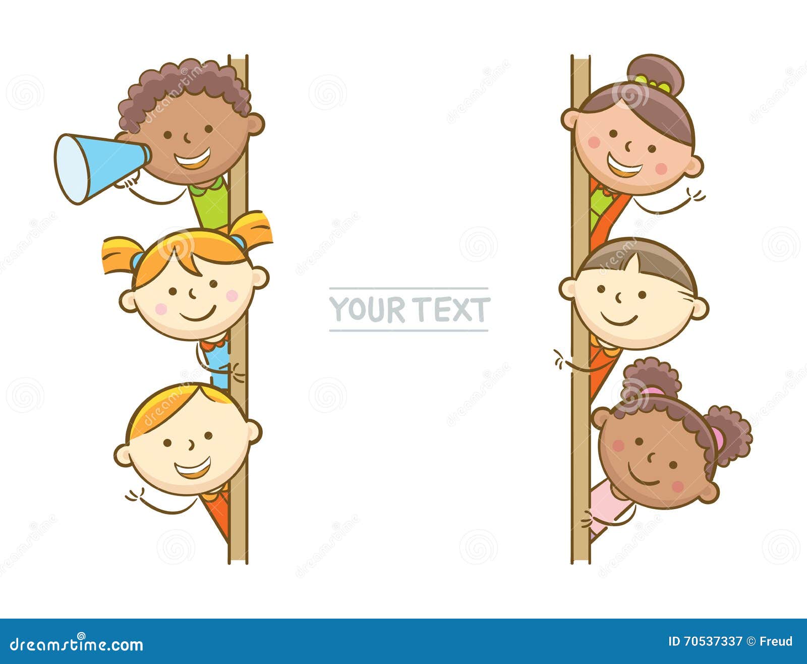 Kids Holding Vertical Blank Banner Vector Illustration | CartoonDealer ...
